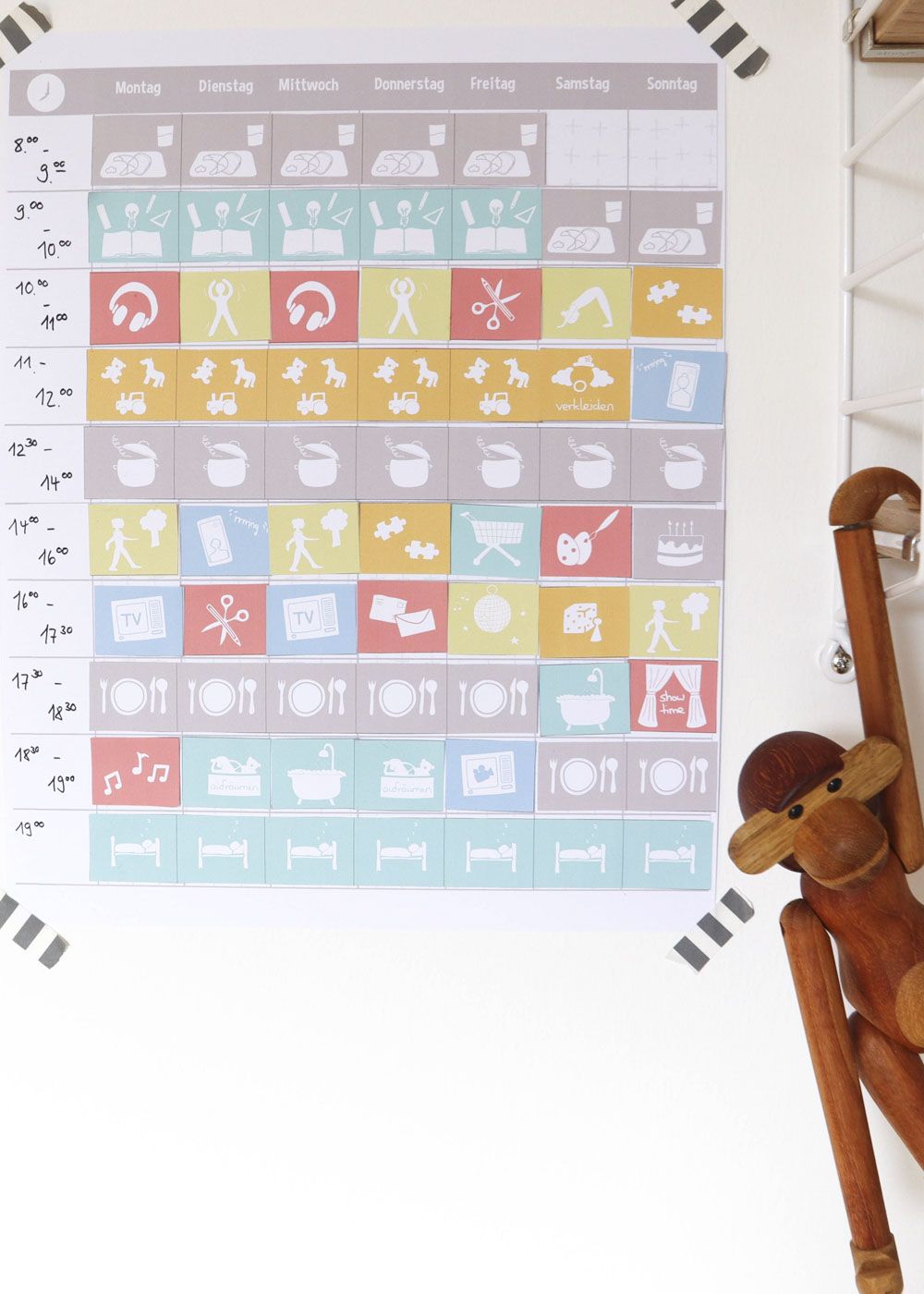 Bastelset PDF für den Wochenplan für Kinder